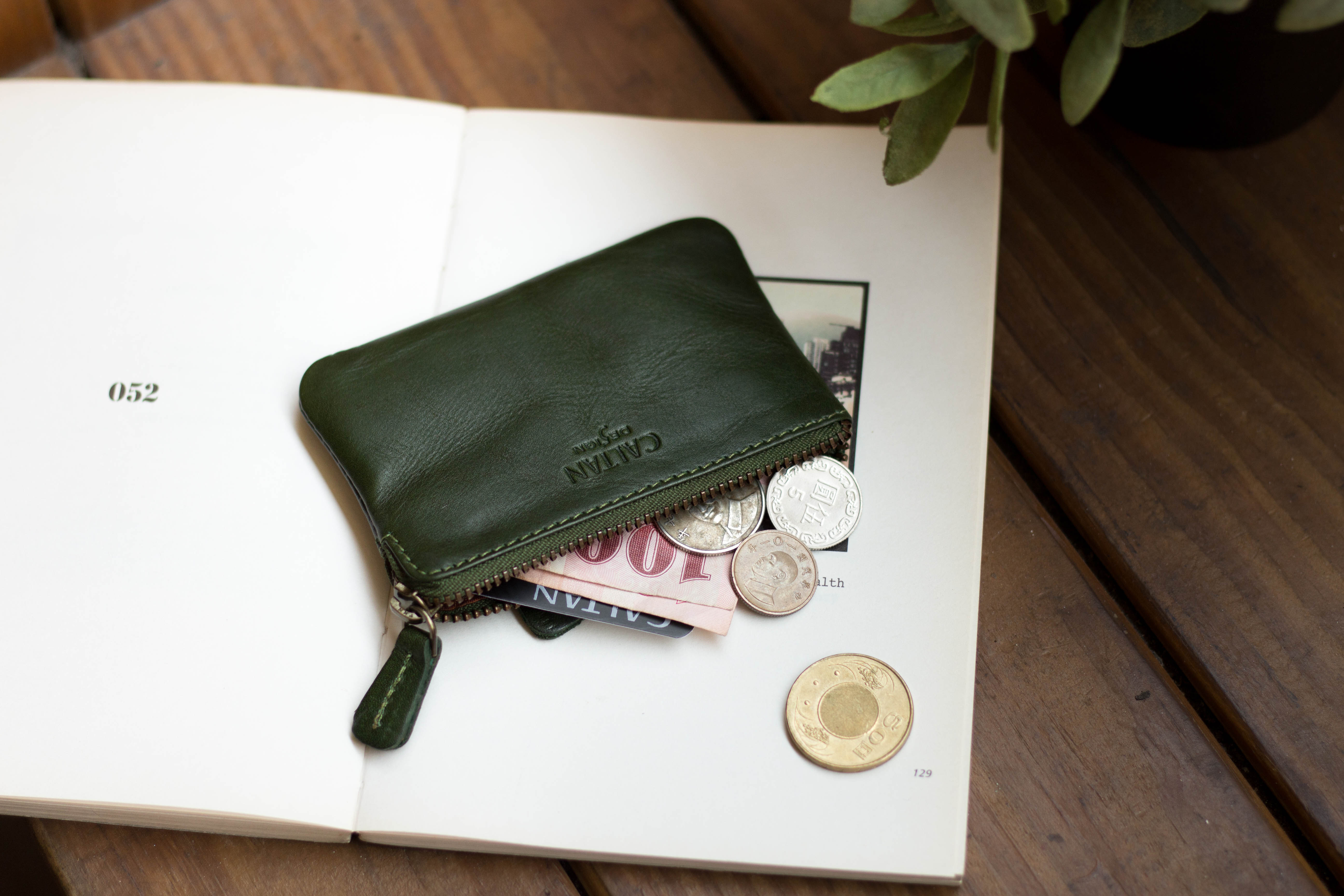 【CALTAN台灣現貨】牛皮/零錢包|真皮素雅雙拉鍊質感小錢包-072693_四色 | 蝦皮購物