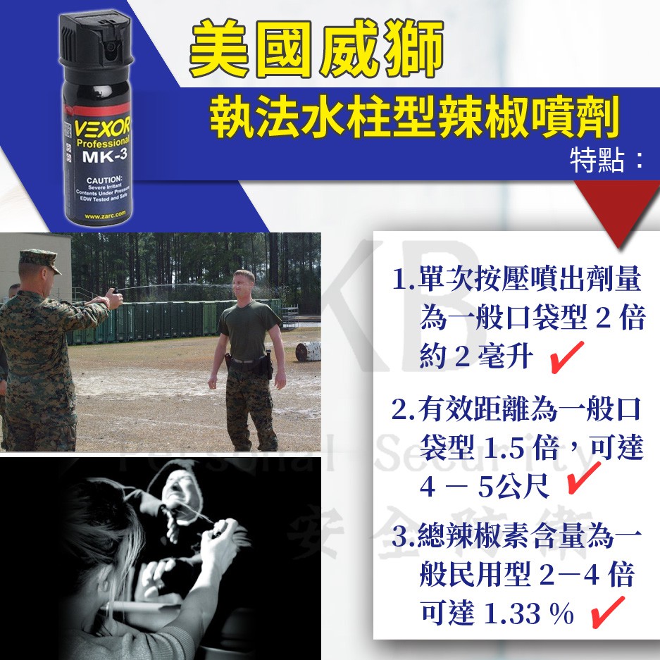 【熊吼軍警裝備屋】Vexor 威獅 MK3執法水柱型辣椒水 美國原裝進口 防狼噴霧器 防身 有效期限：2031年02月 | 蝦皮購物