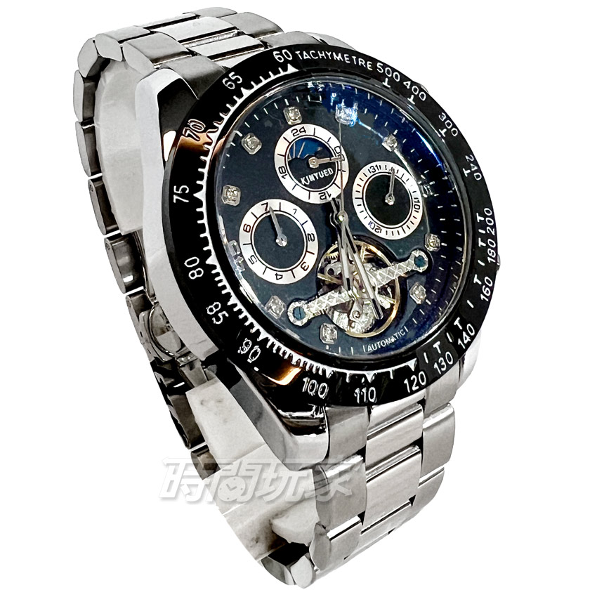 KINYUED 視距儀 K3185 三眼男錶 全自動機械錶 防水 不銹鋼 國王錶【時間玩家】 | 蝦皮購物