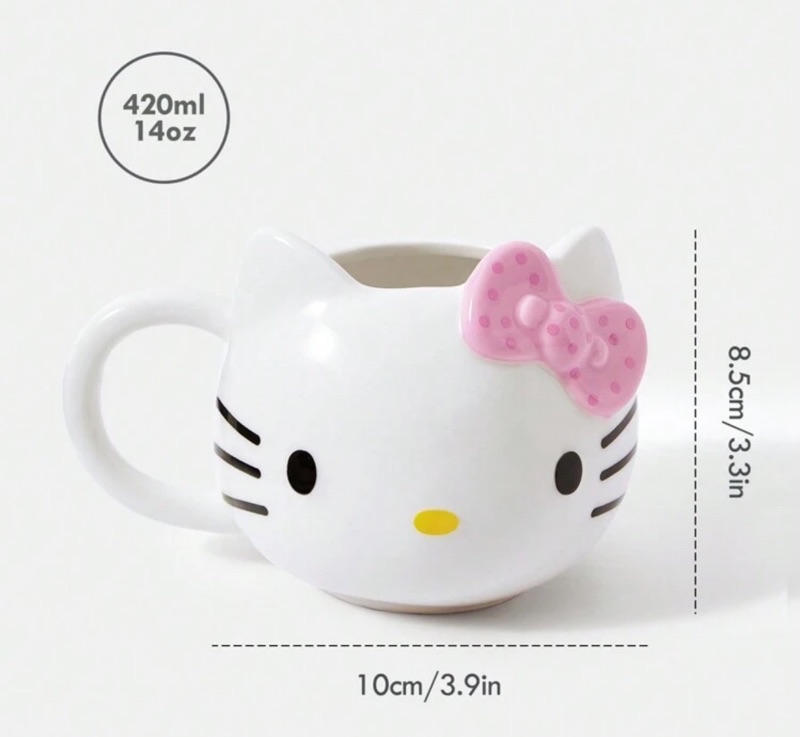 【阿柴選物店】現貨免運 正版授權 凱蒂貓Hello Kitty 三麗鷗造型馬克杯420ml 陶瓷質感水杯 辦公室馬克杯 | 蝦皮購物
