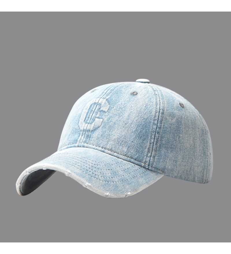 字母牛仔棒球帽【0525】PAPI女裝批發價春夏新款韓系INS休閒百搭復古水洗牛仔破洞遮陽帽 帽子 鴨舌帽 老帽 太陽帽 | 蝦皮購物