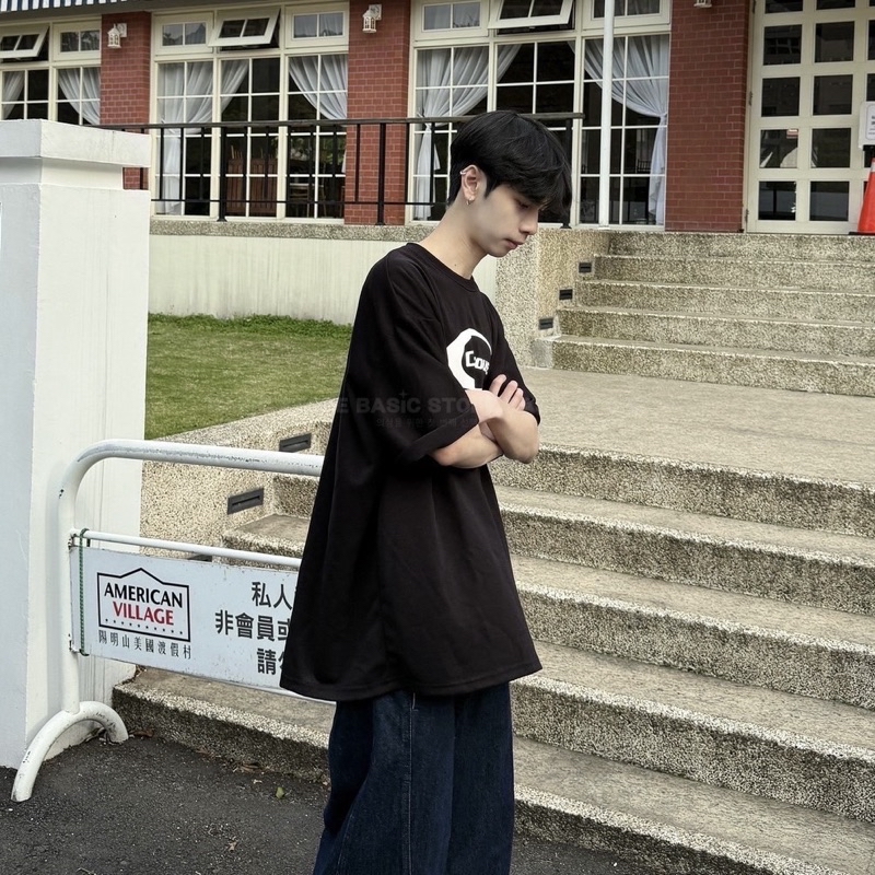 【BASIC】24H出貨｜韓國Carousall寬鬆短T 實拍 韓系 百搭 寬鬆 男女 落肩 短袖 兩色 陽光感 | 蝦皮購物