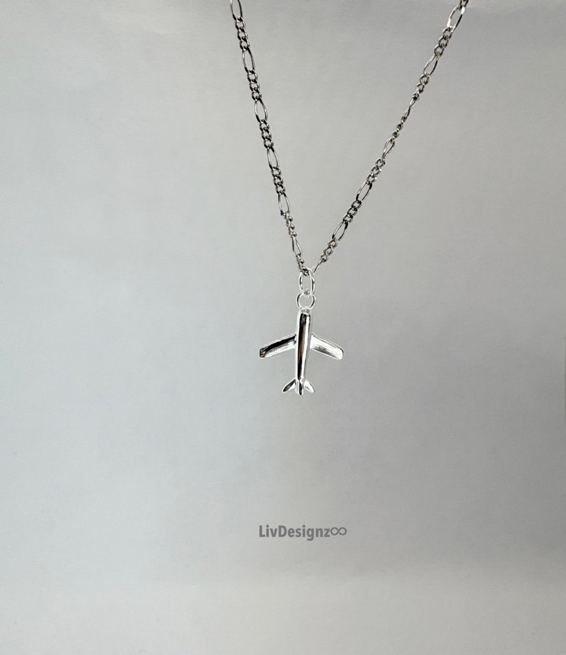 LivDesignz | 現貨 | 義大利925純銀項鍊 | 純銀飛機 | 機翼直徑約1.5公分｜附絨布盒 | 蝦皮購物