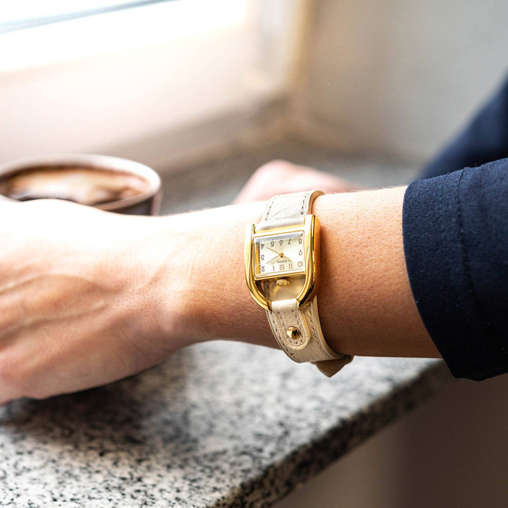 【WANgT】FOSSIL Harwell系列 ES5264 ES5266 ES5280 馬鞍 夜光 皮革 石英 女錶 | 蝦皮購物