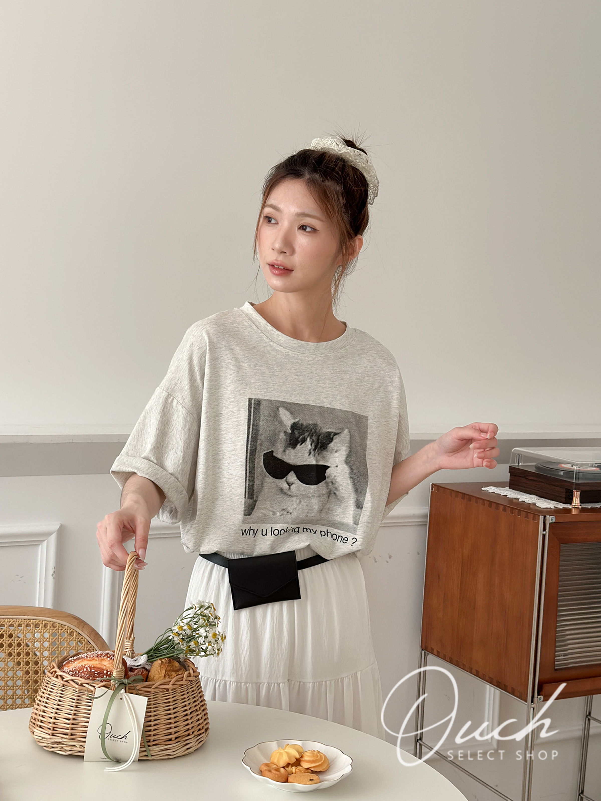 【Ouch】耍帥的貓狗日常（2 colors) 實拍 現貨 墨鏡小動物上衣s 短袖t恤 短t t shirt B060 | 蝦皮購物