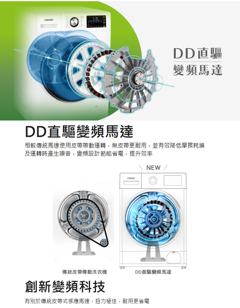 CHIMEI奇美13公斤變頻洗脫烘滾筒洗衣機 WS-V139WD~含基本安裝+舊機回收 | 蝦皮購物
