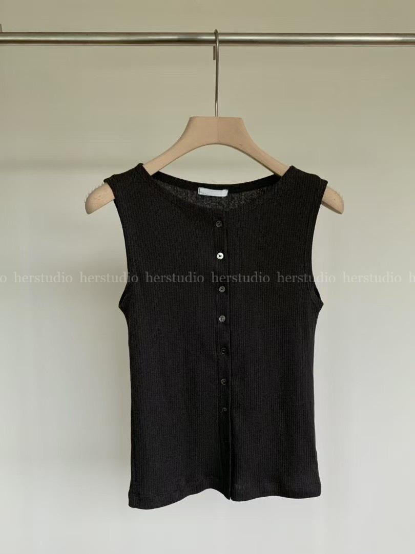 HERStudio韓國代購 羅紋排釦背心(4col) | 蝦皮購物