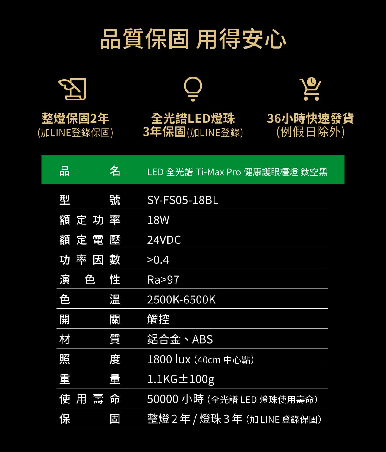 🆕護眼基因新升級【喜光全光譜】80CM座夾兩用 TIMAX PRO 鈦空黑底座款 LED專業健康護眼檯燈 台灣現貨 | 蝦皮購物