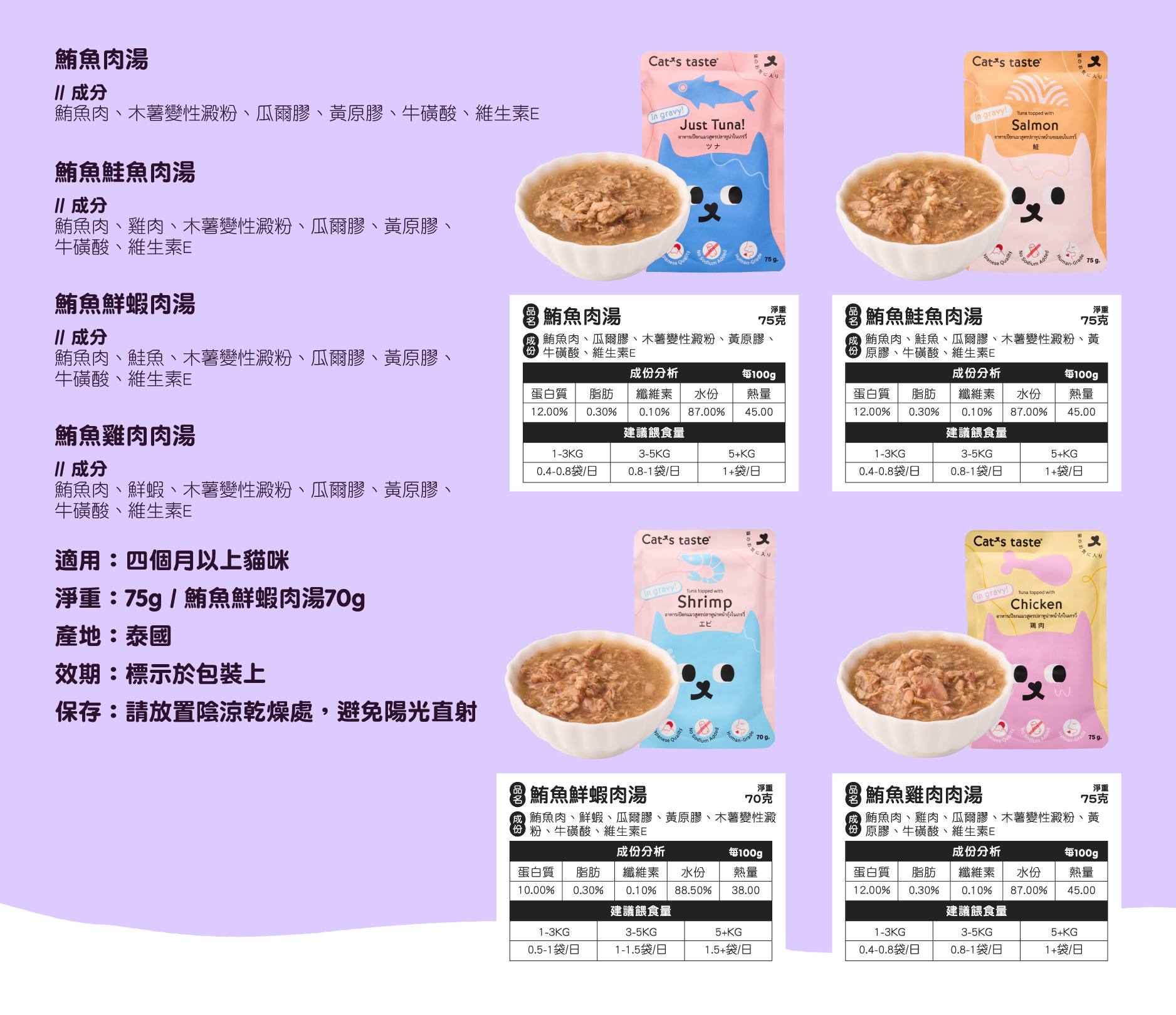Cat's taste 貓可滋味｜短效期挑嘴貓肉凍肉湯綜合體驗組 16入多口味混搭｜低敏無穀貓副餐包 | 蝦皮購物