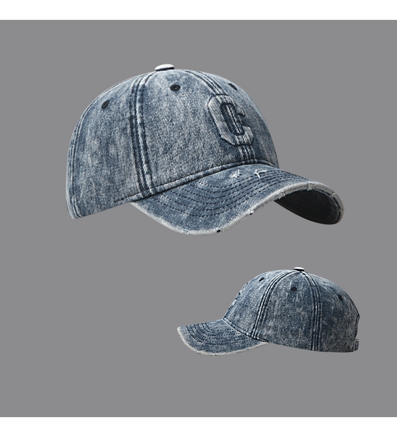 字母牛仔棒球帽【0525】PAPI女裝批發價春夏新款韓系INS休閒百搭復古水洗牛仔破洞遮陽帽 帽子 鴨舌帽 老帽 太陽帽 | 蝦皮購物