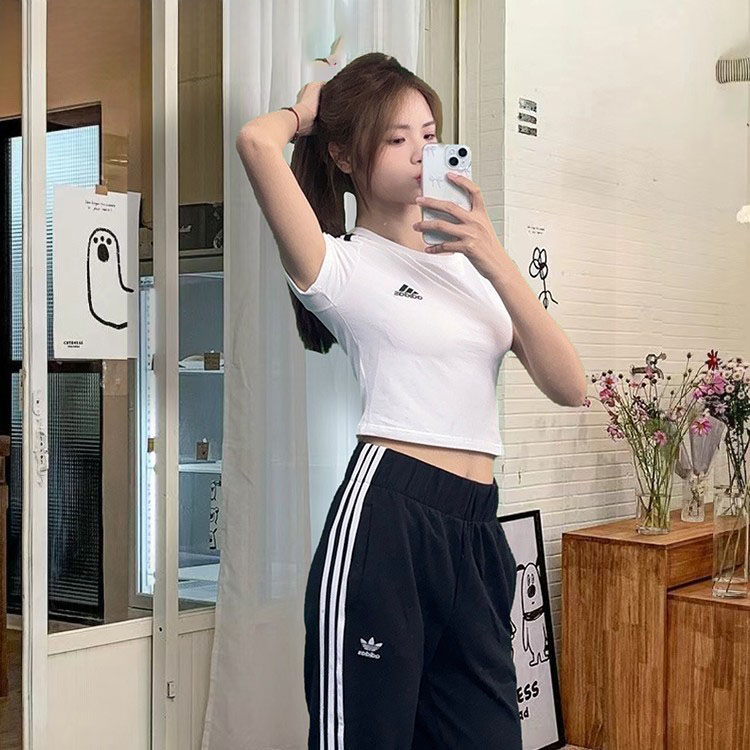 女子 短袖 T恤 高腰 上衣 短板 修身 運動 IR6112 JI9794 IR6111 | 蝦皮購物