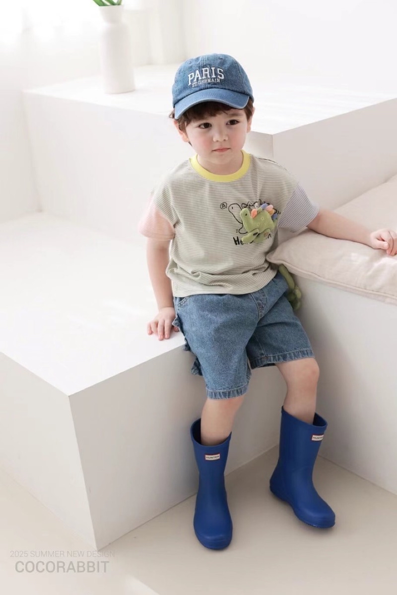 預購｜小雀斑商行｜韓國 COCORABBIT 夏 立體恐龍玩偶橫條紋T恤(3色) | 蝦皮購物