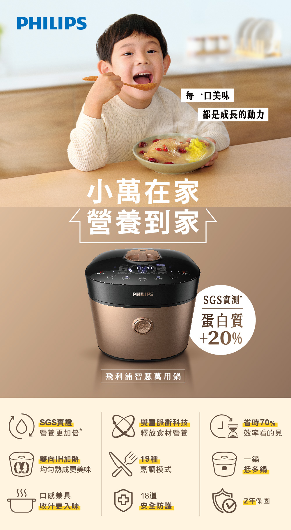 【Philips飛利浦】雙重脈衝智慧萬用鍋/壓力鍋 HD2195/50(金小萬) | 蝦皮購物