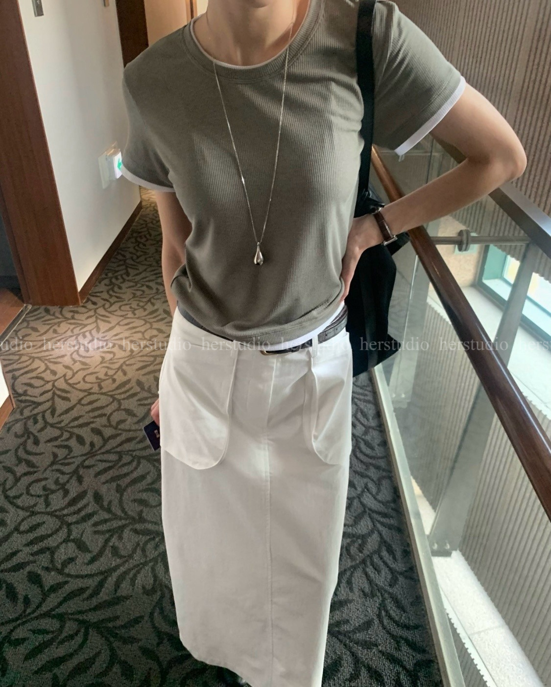 HERStudio韓國代購 設計師雙層圓領修身T(3col) | 蝦皮購物