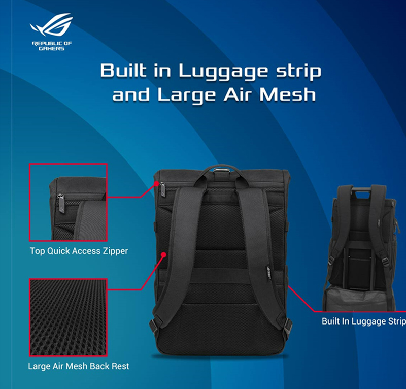 ROG Ranger BP4701 BACKPACK 後背包 可容納17吋的筆電 電域文設計 防潑水 背包 旅行包 | 蝦皮購物