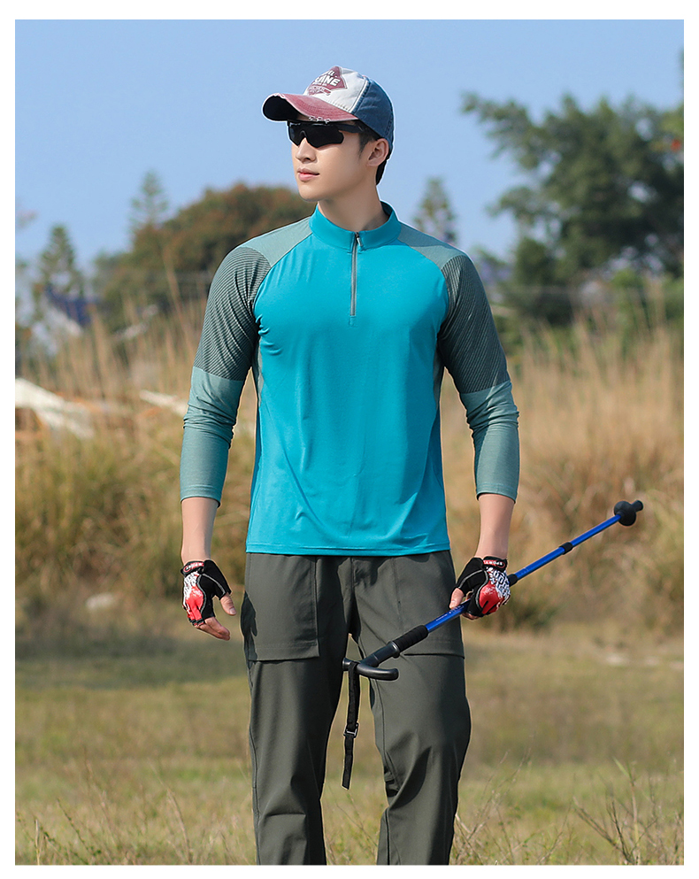 【台灣出貨】情侶款高彈速乾T恤防晒長袖上衣男女排汗衣冰感快乾衣 動長袖T恤跑步衣透氣吸汗垂墜感登山服 防曬防蚊長袖上衣 | 蝦皮購物