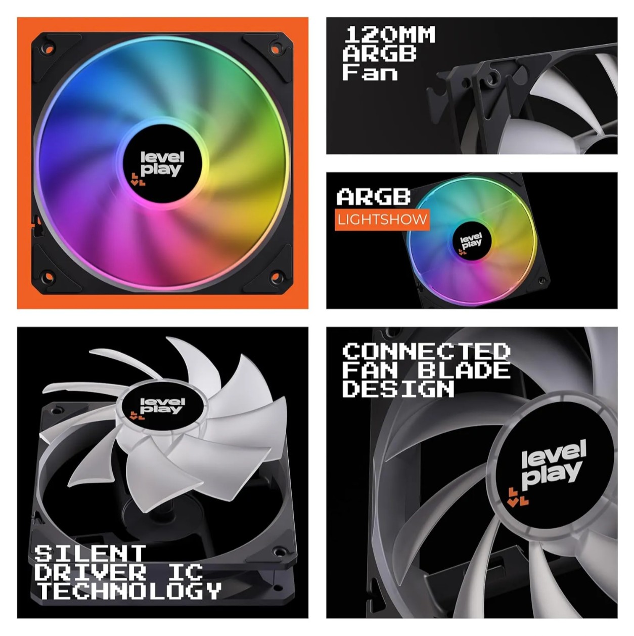 Levelplay 鋭玩 Combat Fan CF120 ARGB 風扇 白 | 蝦皮購物