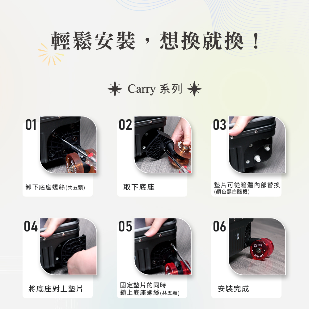 【Arlink】Carry系列/Flip系列行李箱專用水晶直排輪 行李箱 行李箱輪子 直排輪 | 蝦皮購物