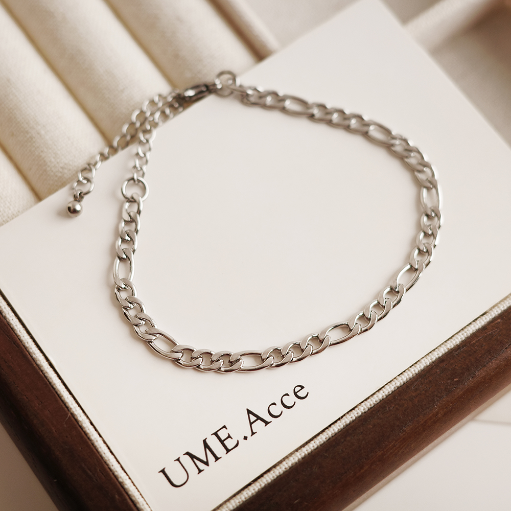 [鈦鋼.手鍊] 費加羅鏈手鍊(金色/銀色)【UME】基本款手鍊 洗澡可戴 不退色手鍊 鈦鋼鍍18K金 | 蝦皮購物