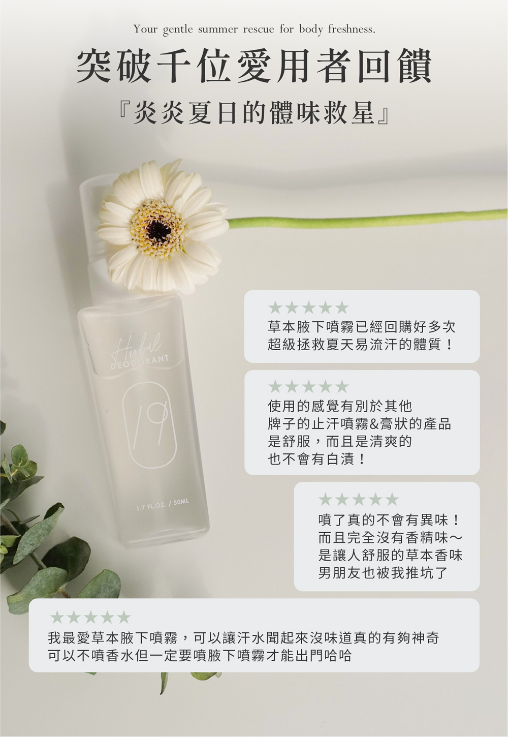 【19again 】草本腋下身體噴霧（50ml）有機精油 天然親膚 抑制異味 溫和不刺激 | 蝦皮購物