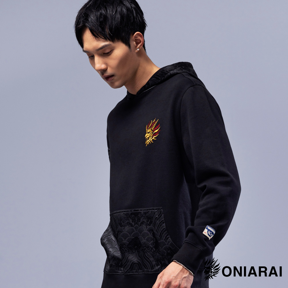 BLUE WAY 鬼洗 ONIARAI - 男款 和藝術鐙瓦帝龍連帽長TEE | 蝦皮購物