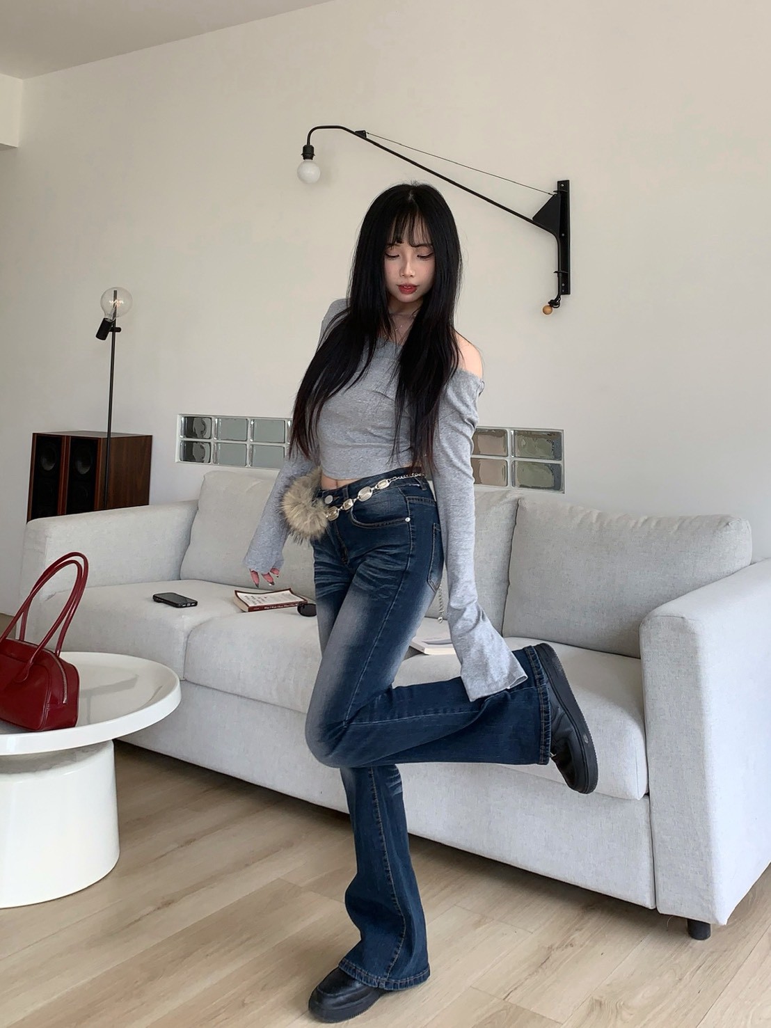 Velpro 現貨｜(本期巨推!!）神級顯瘦彈力刷色低腰喇叭褲 牛仔褲 長褲 辣妹 | 蝦皮購物