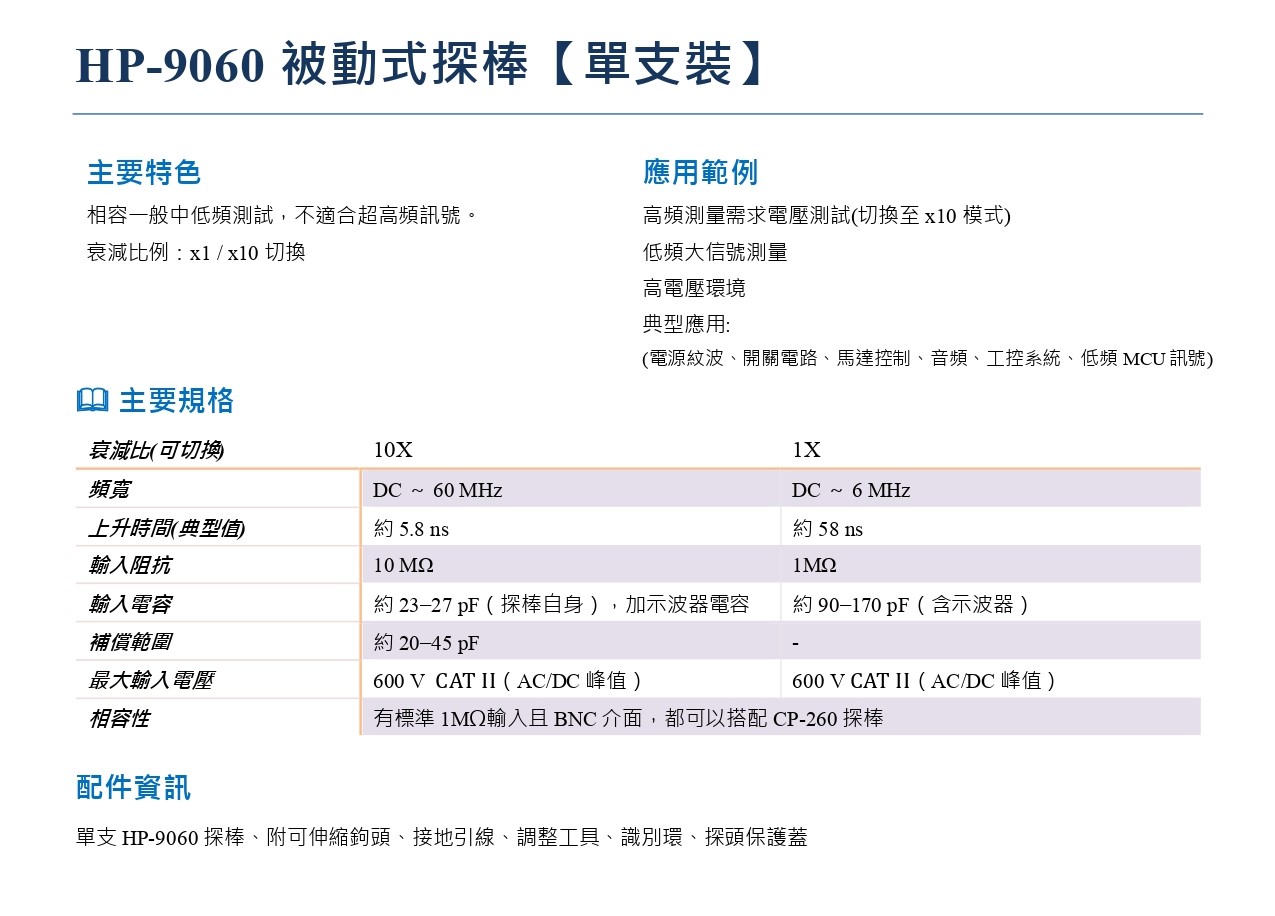 現貨【弈勝】台製 被動式探棒 HP-9060 (60MHz)｜單支裝 | 蝦皮購物
