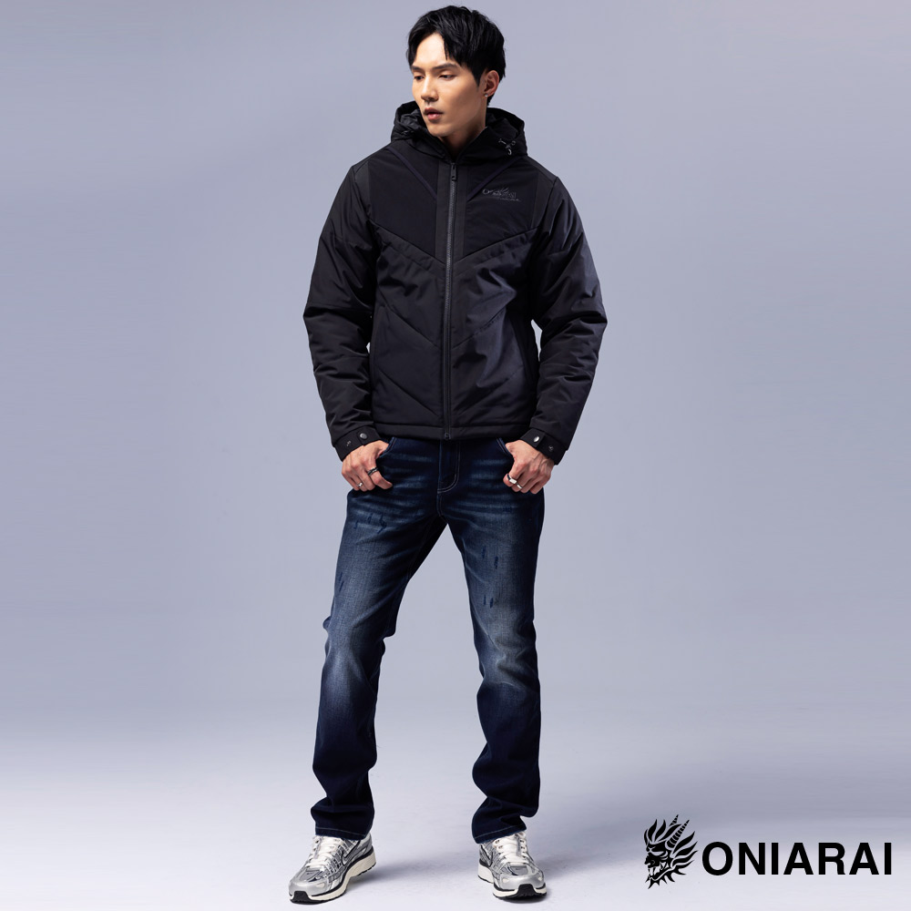 BLUE WAY 鬼洗 ONIARAI - 男款 壓格連帽鋪棉外套 | 蝦皮購物