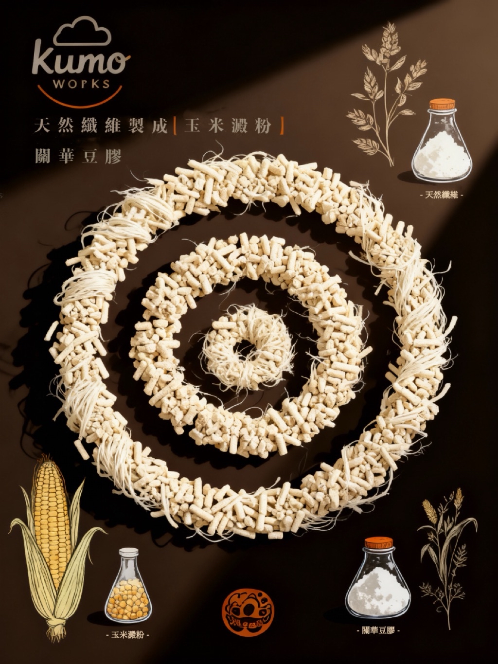 【Kumo Works】再生纖維貓砂3KG| 環保除臭、凝結力強、台灣製造、低粉塵貓砂 | 蝦皮購物