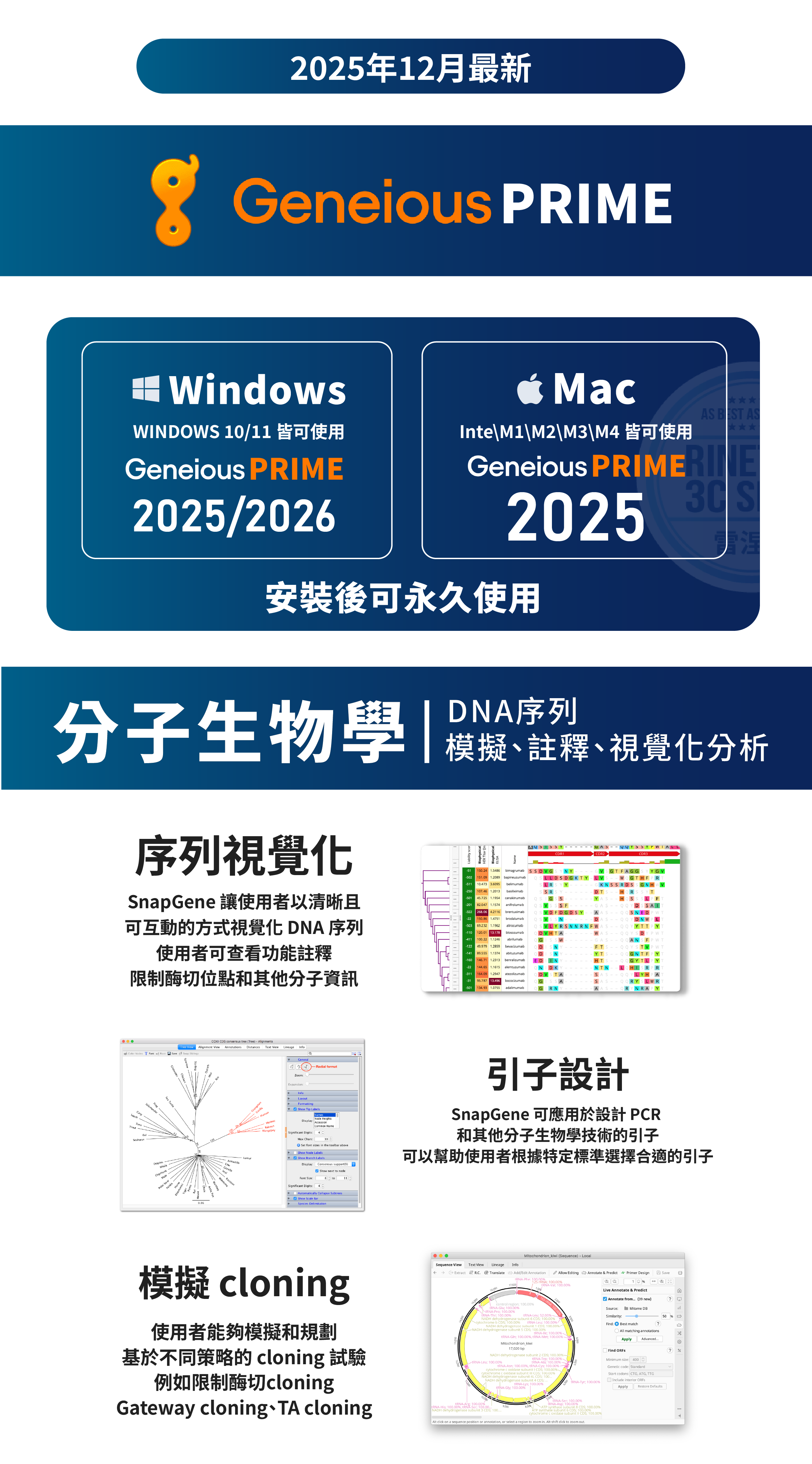【2025年12月最新版】Geneious Prime 2026 分子生物學 DNA 視覺化 序列 模擬 | 蝦皮購物