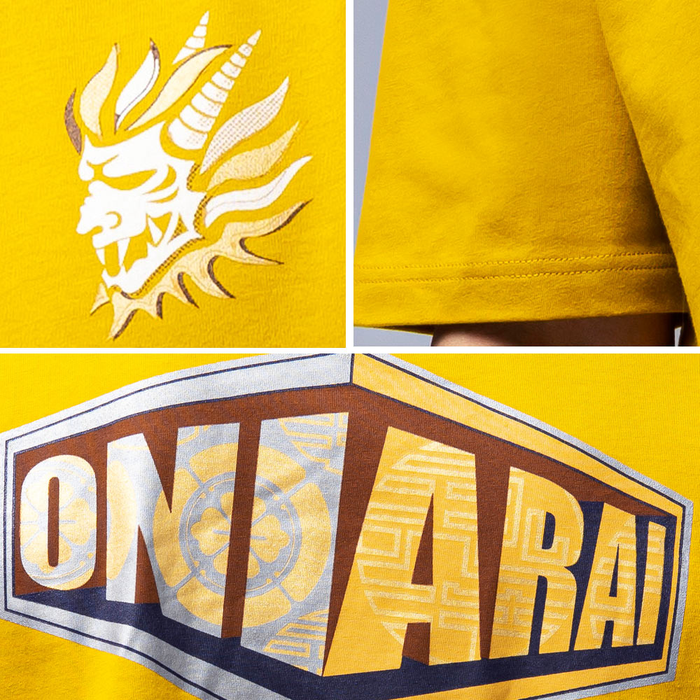 BLUE WAY 鬼洗 ONIARAI - 男款 ONIARAI美式燈箱藝術落肩短TEE(芥黃) | 蝦皮購物