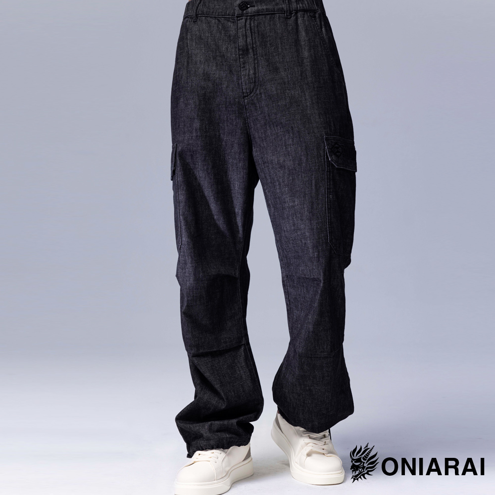 BLUE WAY 鬼洗 ONIARAI - 男款 都市遊俠貼袋寬版丹寧中直筒褲 | 蝦皮購物