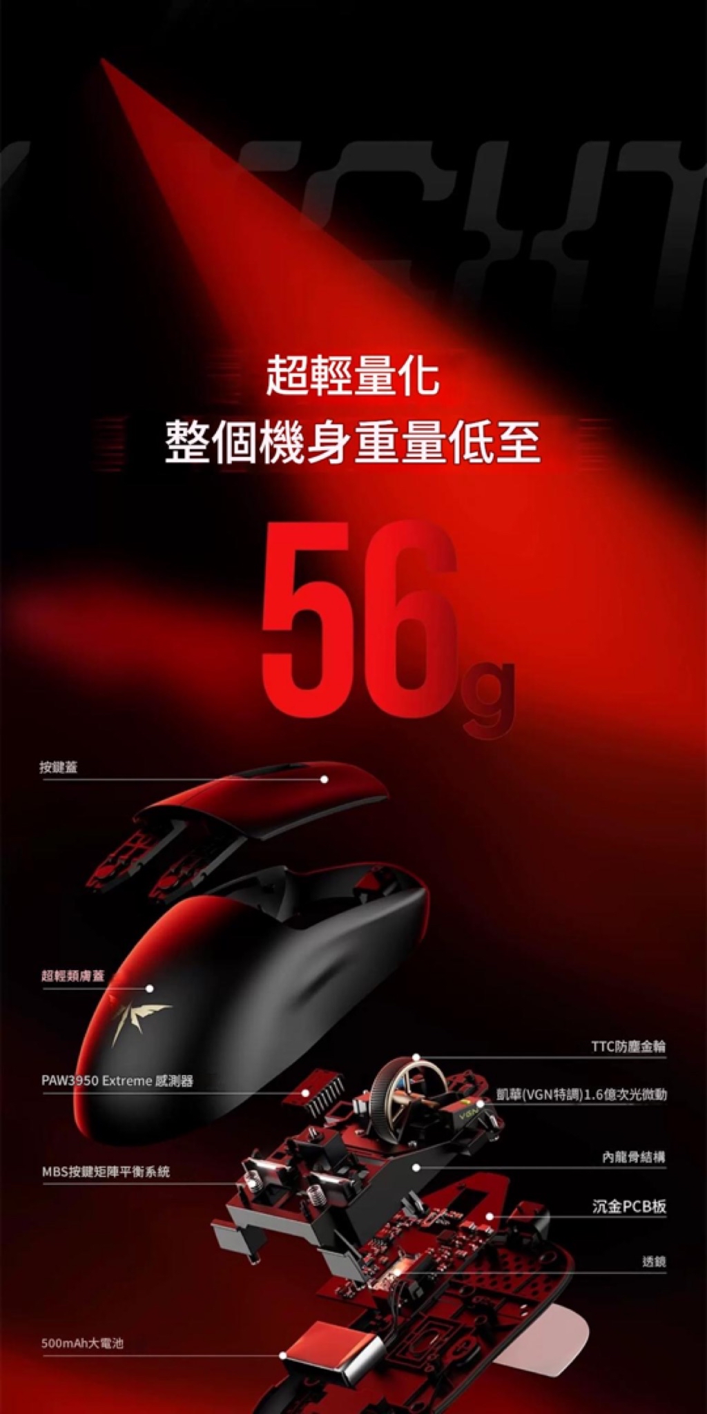 VGN 蜻蜓3 無線電競滑鼠 三模 56g 8K 網頁驅動 700小時續航 羅技g pro復刻模具 龍骨結構 預售 | 蝦皮購物