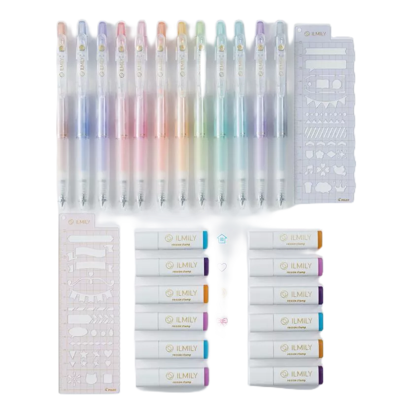 【CHL】PILOT ILMILY 0.5MM 限定款 透明感 淡色調 浪漫設計 0.5mm 水性筆 印章 模板尺 | 蝦皮購物