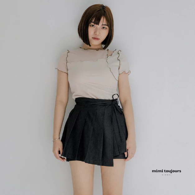 【結束倒數】nono mimi toujours 不規則滾邊透膚上衣 全2色日系 單品｜mtj521-0559【1】 | 蝦皮購物