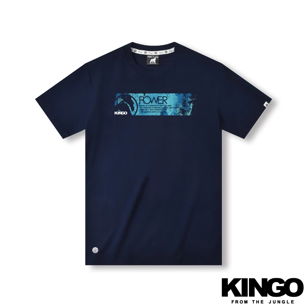 KINGO男款｜深藍BOX印花T恤 311123｜官方直營 | 蝦皮購物