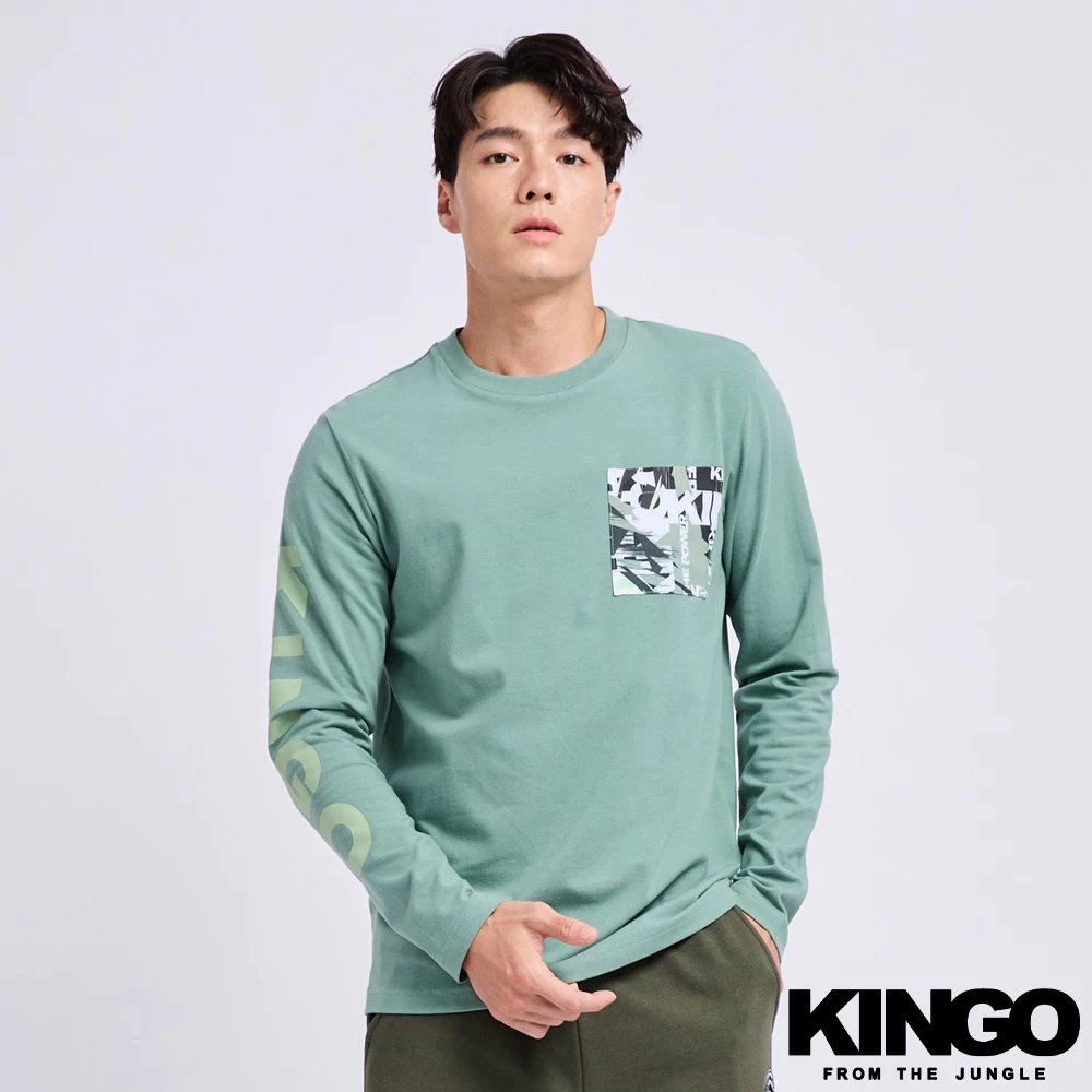 KINGO男款｜湖水綠貼袋圓領T 321114｜官方直營 | 蝦皮購物