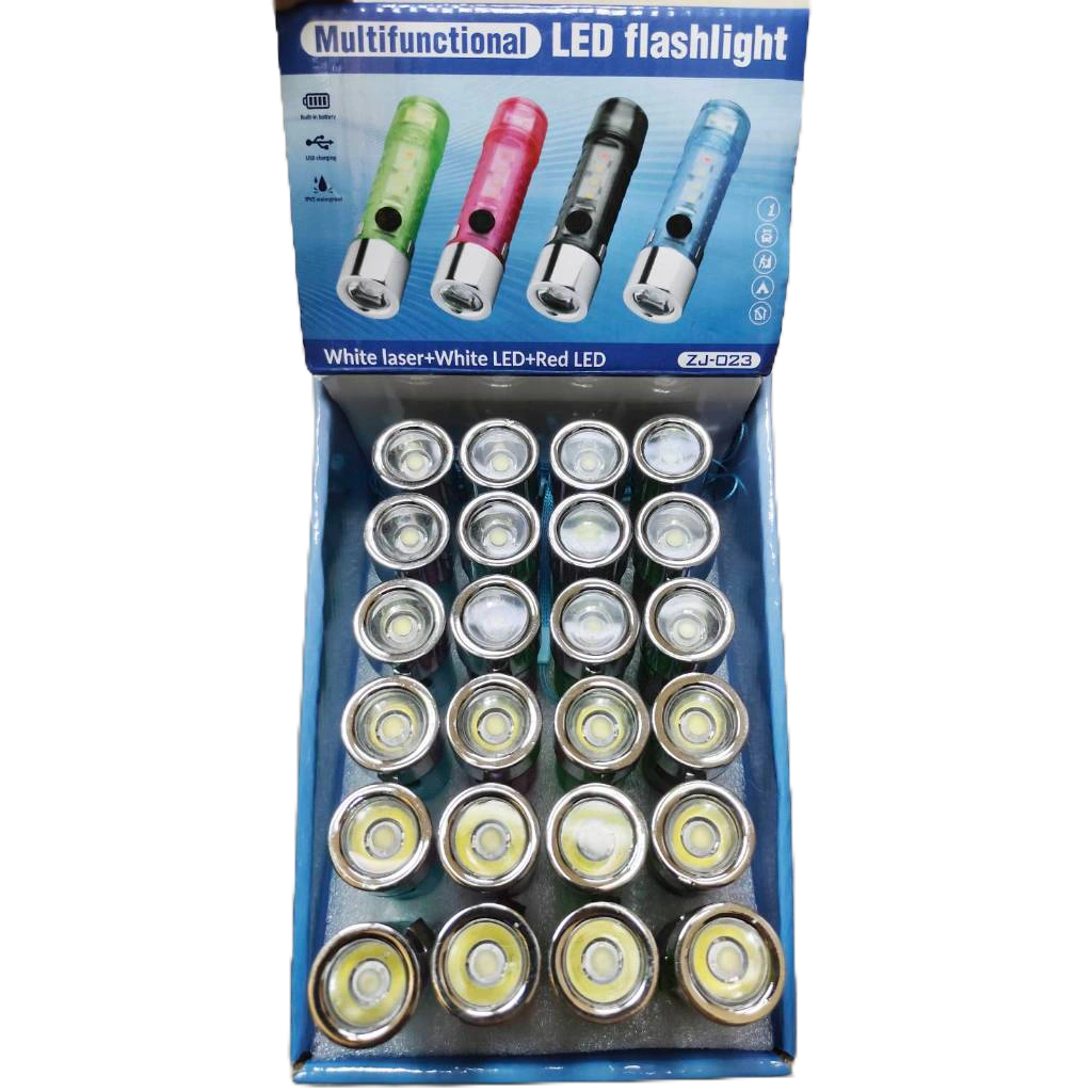 USB直插充電手電筒 ZJ-023 顏色隨機出貨 USB直充 迷你強光手電 5檔帶紅光 磁吸手電筒 熒光 小巧便携家用應 | 蝦皮購物