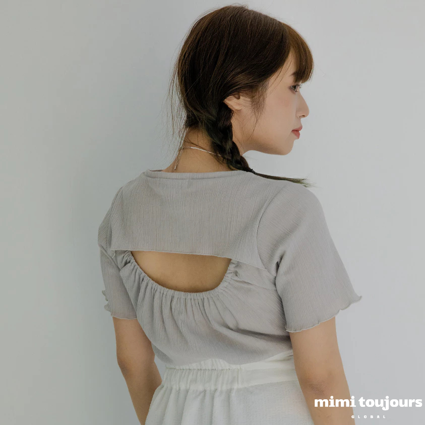 【已結束販售】nono mimi 日本製 背後簍空楊柳上衣 全3色日系 單品｜mtj511-0607【1】 | 蝦皮購物