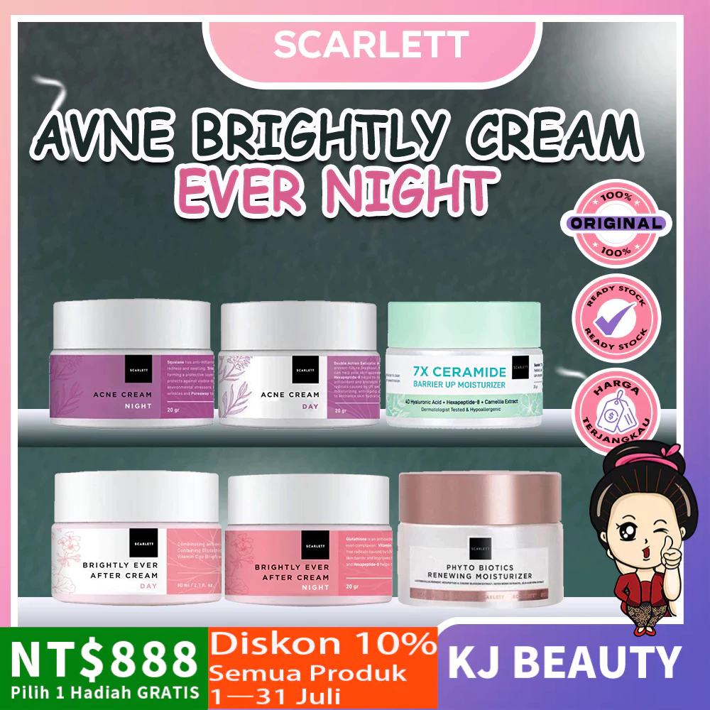 scarlett Acne Brightly Cream Night 7x Ceramide moisturizer | 蝦皮購物