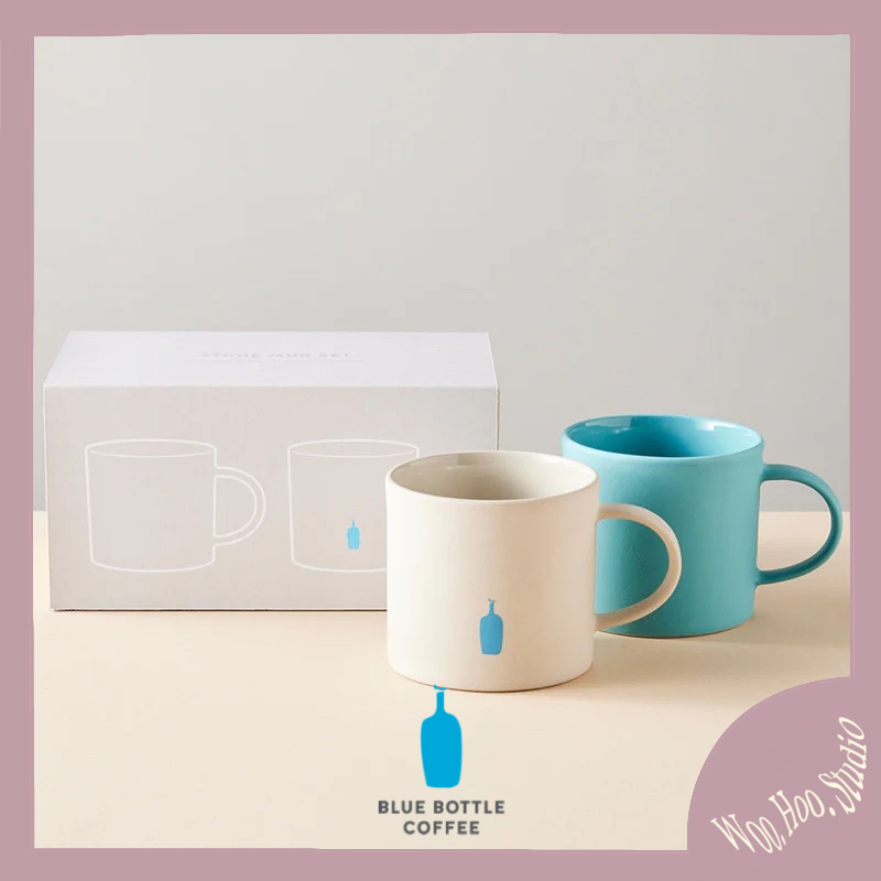 🇺🇸【Blue Bottle 藍瓶咖啡】MOHEIM 聯名款｜石器馬克杯｜炻器｜馬克杯｜咖啡杯｜茶杯｜水杯｜藍｜白 | 蝦皮購物