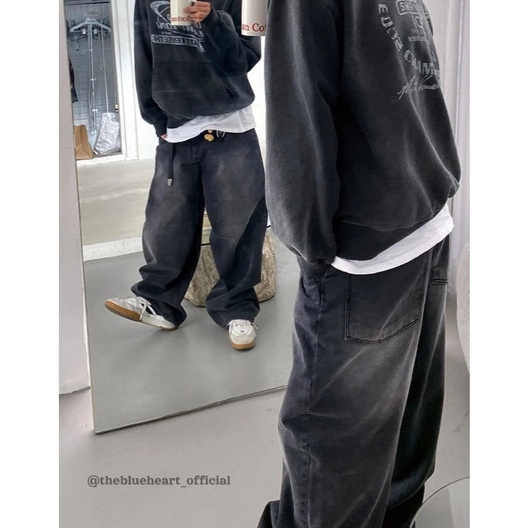 預購｜thebluehearts® 🇰🇷 HOLY IN CODE 繭型 水洗 淺刷色 氣球 牛仔長褲 (2c) | 蝦皮購物