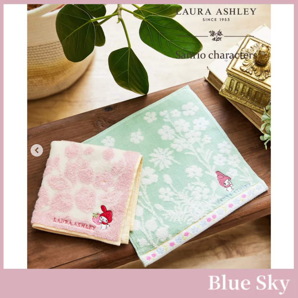 日本代購 Sanrio x Laura Ashley 可愛刺繡毛巾手帕 迷你方巾 酷洛米美樂蒂Melody 旅行外出收納 | 蝦皮購物