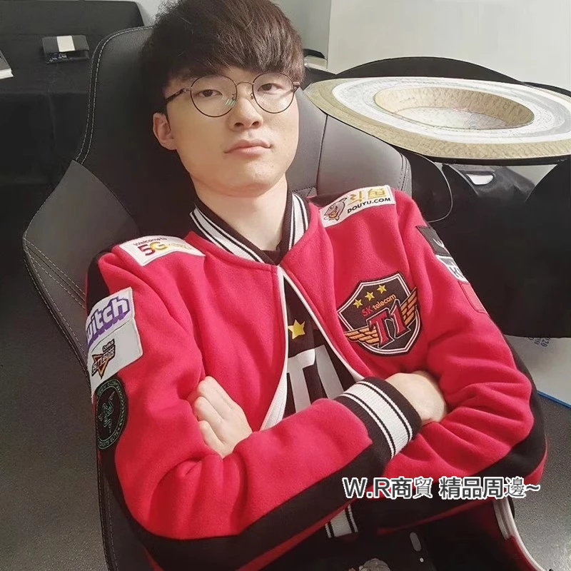 懷舊版 t1隊服SKT戰隊S7紅色刺繡標夾克Faker同款peanut男生春秋季外套 | 蝦皮購物
