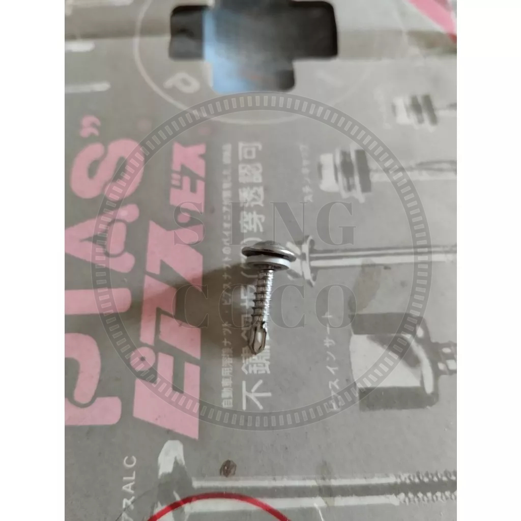 【singcoco】日本製PIAS白鐵大扁頭自攻釘(附墊片) 倍爾速 PC耐力板專用釘 不銹鋼#410 小蜜蜂 | 蝦皮購物