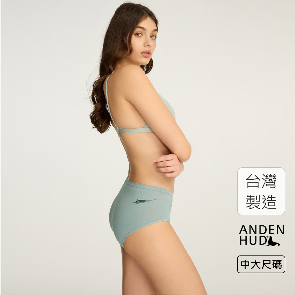 【Anden Hud】XXL Imperfectly．高腰三角內褲(霧霾藍-不會游泳) 純棉台灣製 | 蝦皮購物