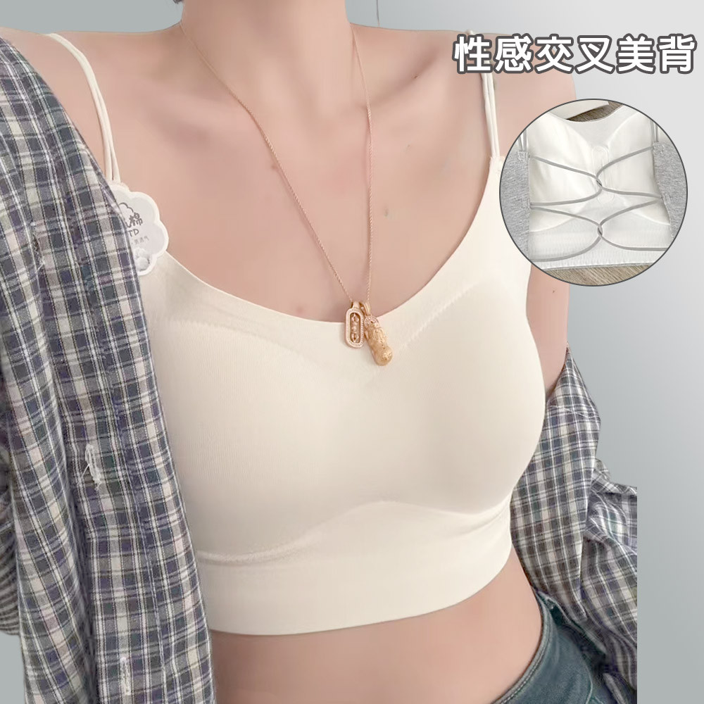 MIUSTAR 交叉露背簍空乳膠杯墊棉質背心(共2色)0610 預購【NR0989】 | 蝦皮購物