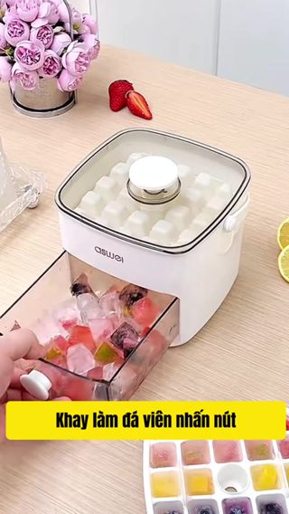 Aswei 智能製冰托盤,帶手提箱的自動按壓式石頭,免費人字拖 | 蝦皮購物