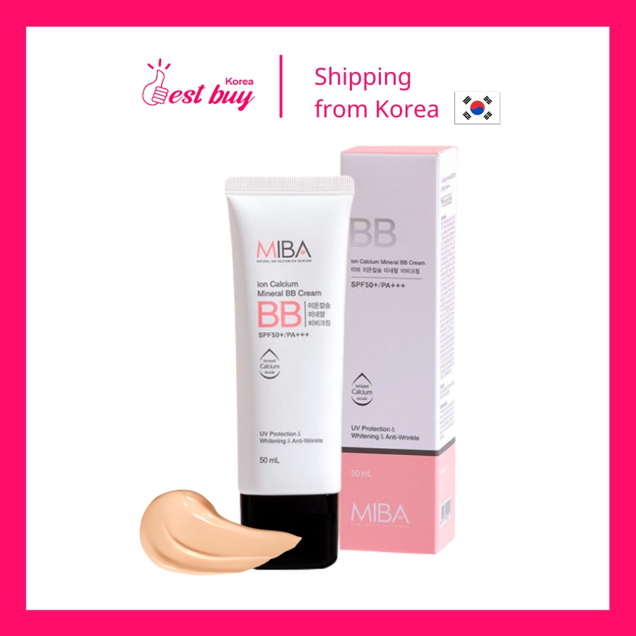 Miba 離子鈣礦物質 BB 霜 SPF50+ PA+++ 50ml | 蝦皮購物