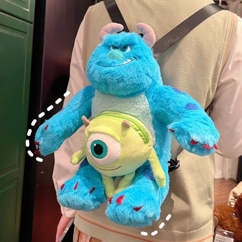 Little Red Book Blue Furry Monster Backpack Sullivan Cartoon | 蝦皮購物